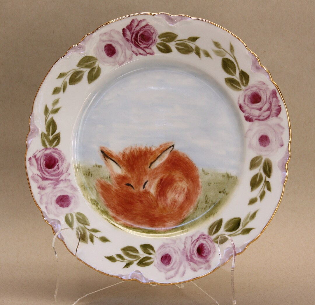 Sleeping Fox Birth Plate - Etsy
