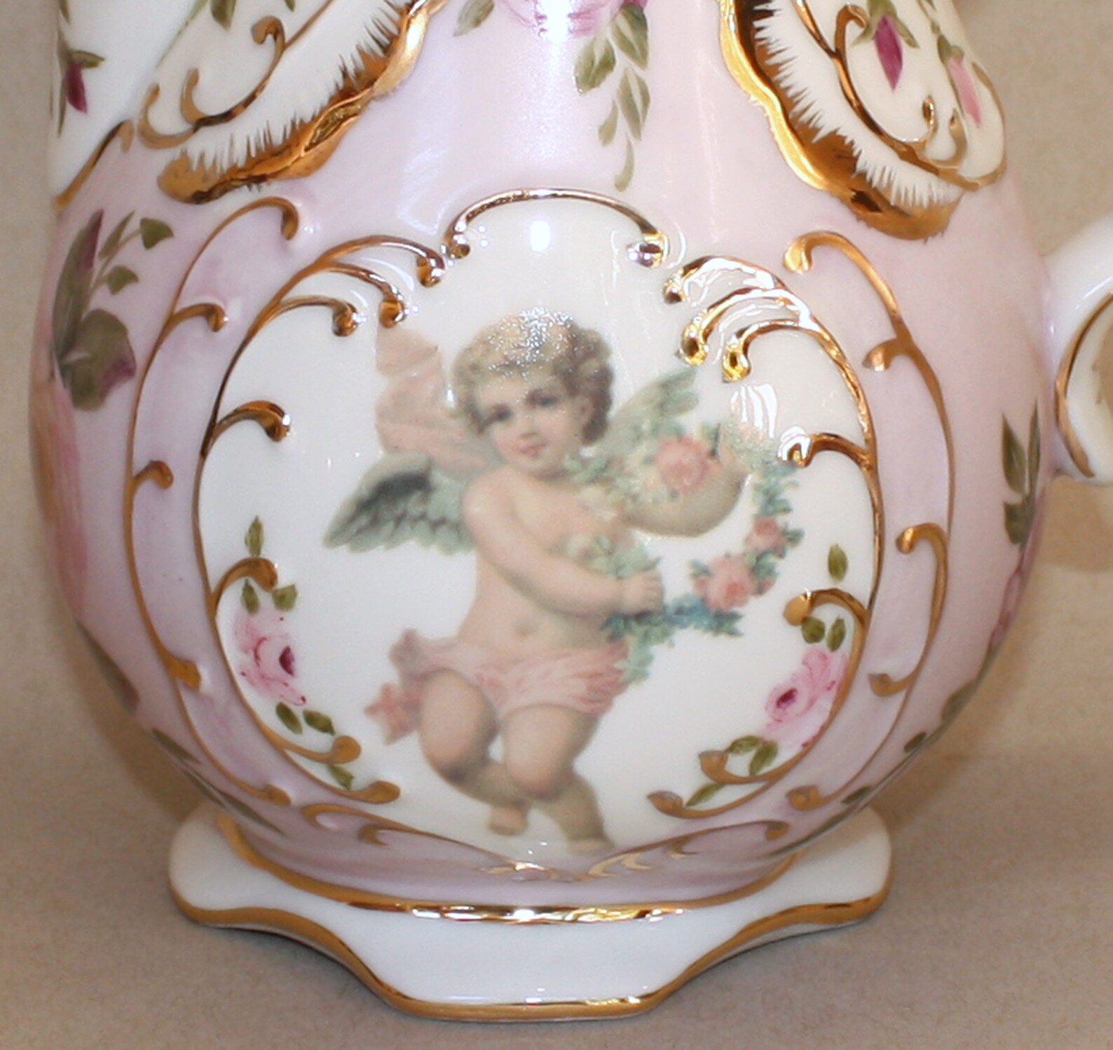 Rococo Angel and Pink Rose Tea Set - Etsy