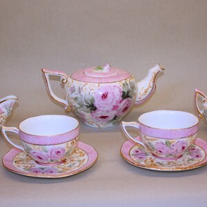 Pink Rose Tea Set - Etsy