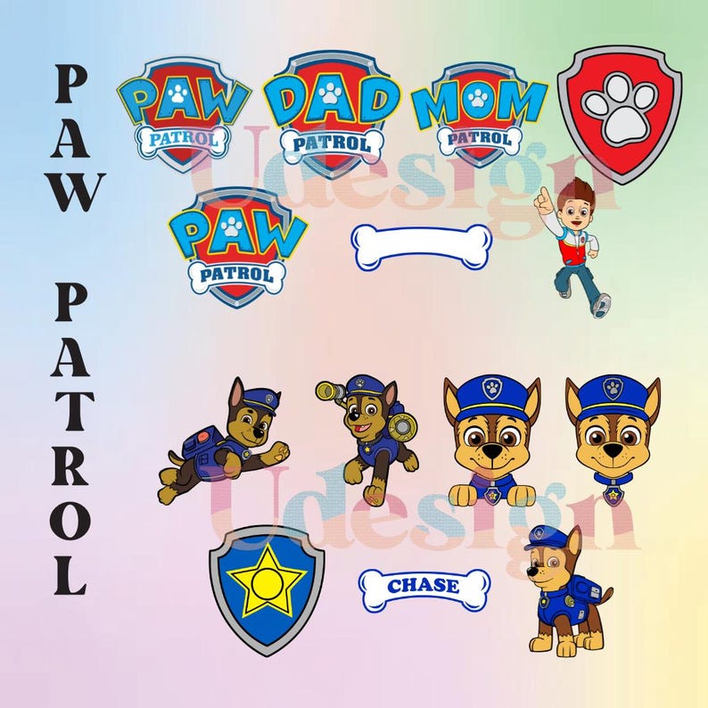 PAW PATROL CLIPART Svg Eps Png Pdf Dxf / Suitable for Cameo Silhouette ...