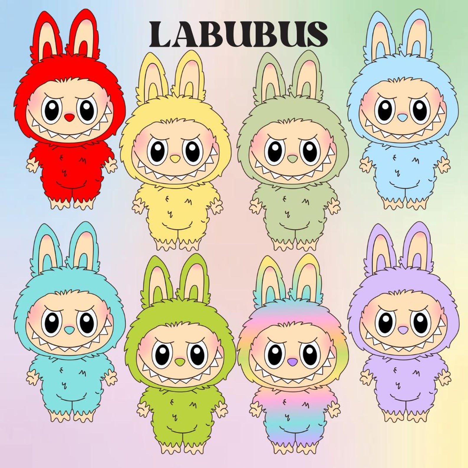 LABUBU CLIPART - png - archivo digital - imagenes - bundle labubus ...