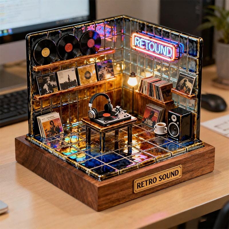 Personalized Record Store Microcosmn 2D Acrylic Ornament, Glazed ...