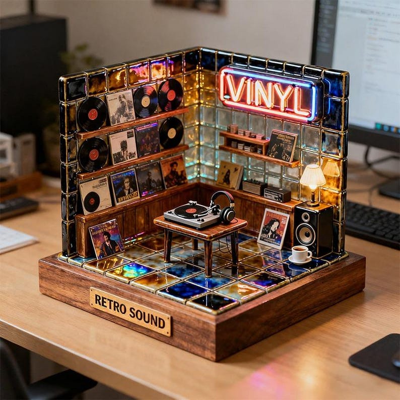 Personalized Record Store Microcosmn 2D Acrylic Ornament, Glazed ...