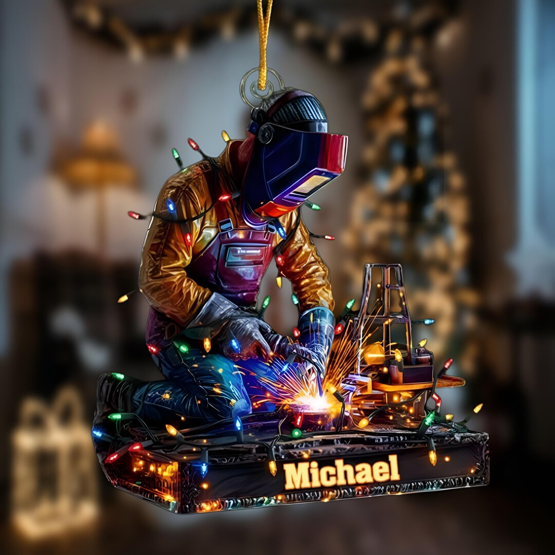 Custom Welder X-mas 2D Ornament, Personalized Welding Gift for Him ...