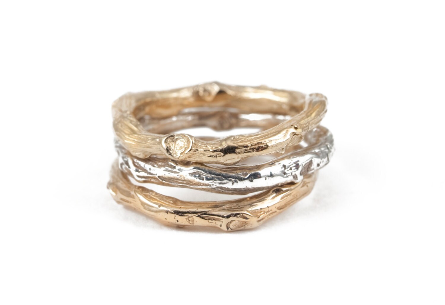 Gold Band Tree Branch Nature Inspired Ring Wedding Band - Etsy