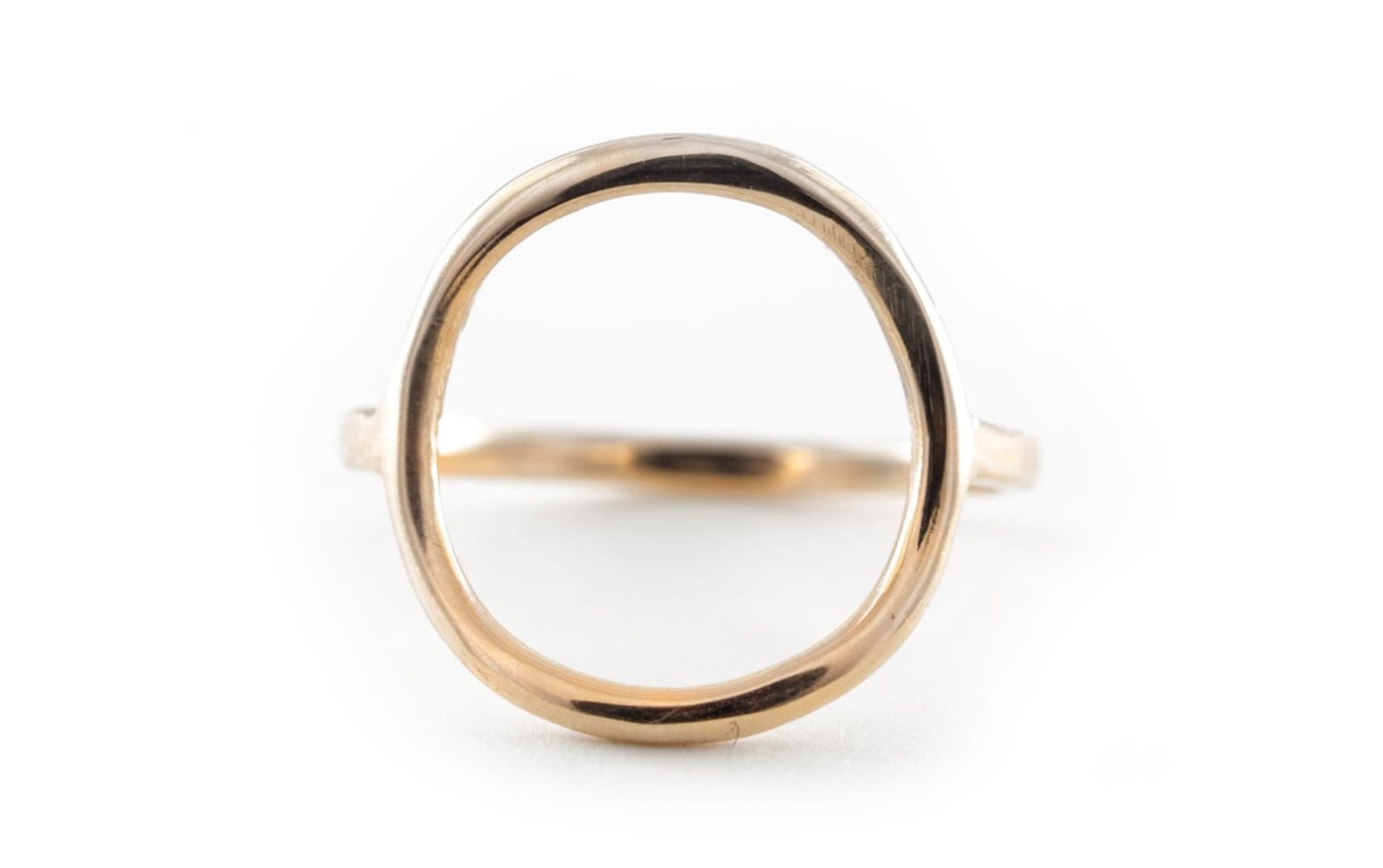 14K Gold Open Circle Ring, Geometric Shape Ring, Modern Design Gold ...