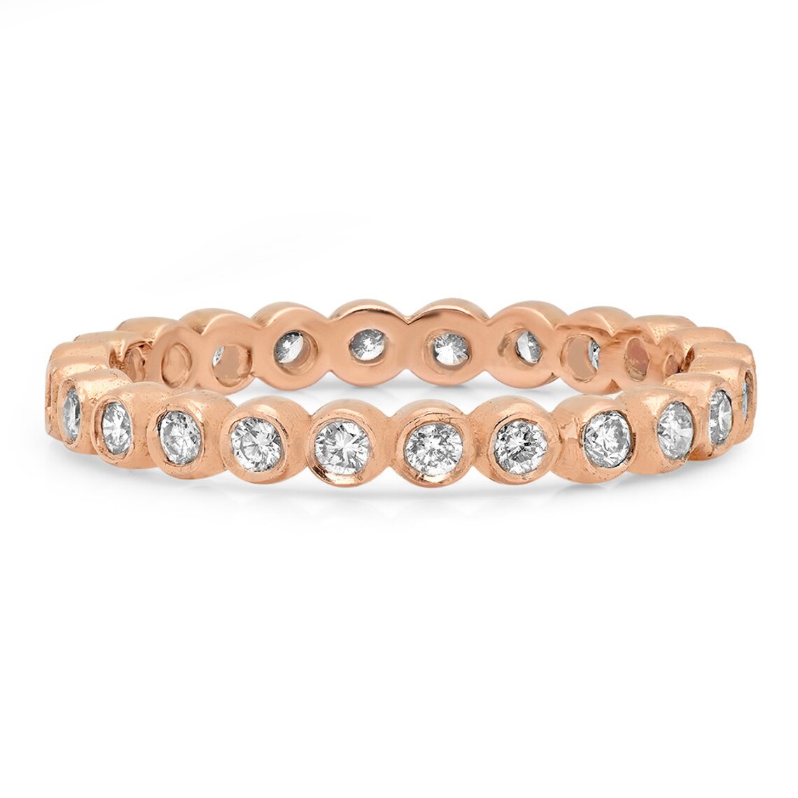 Bezel Set Ring Eternity Style Ring Diamond Band Wedding - Etsy