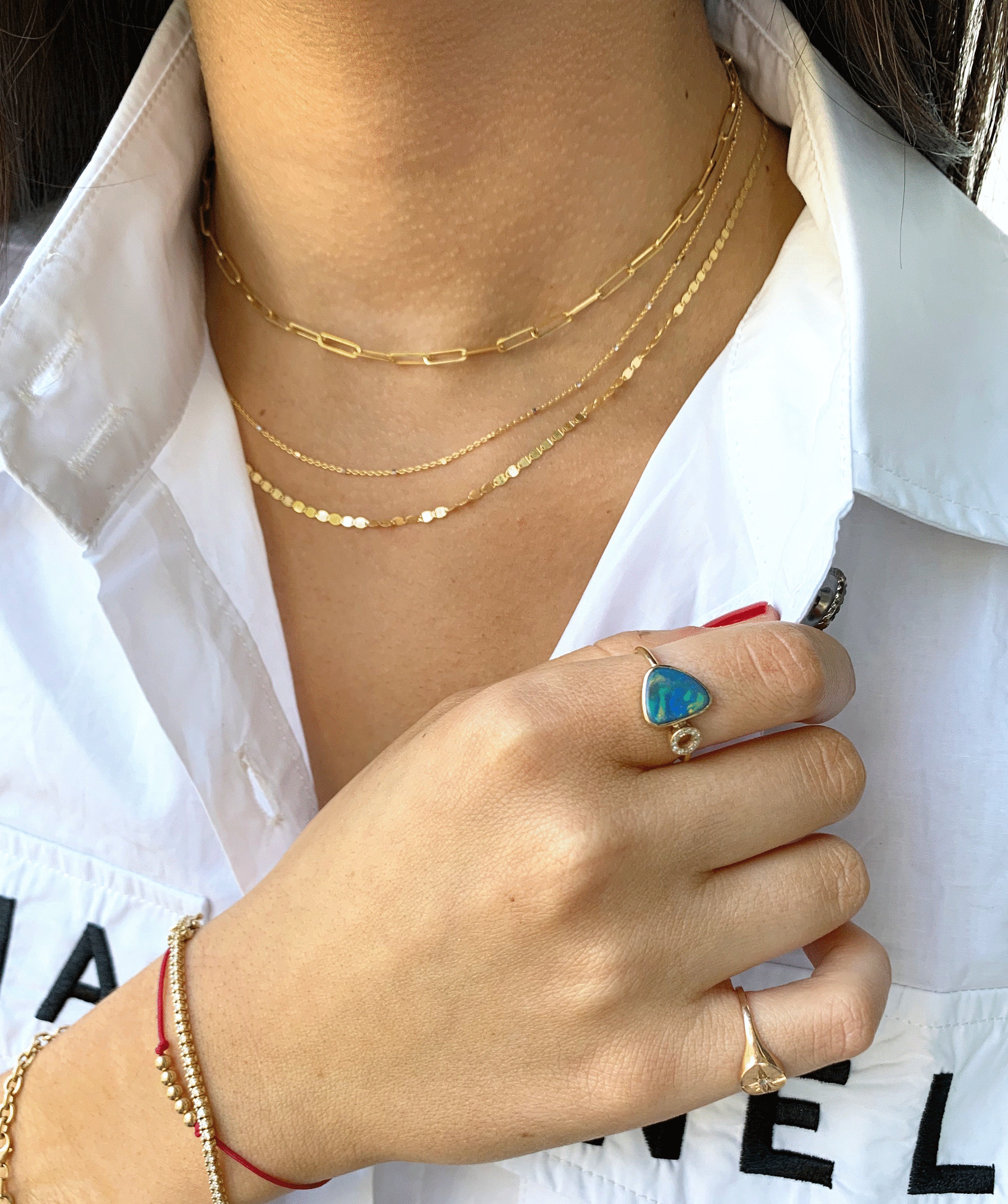 14k Gold Paper Clip Chain Necklace, 14K Solid Gold Chain, Modern ...