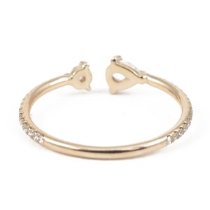 Rose Cut Diamond Ring, Pave' Ring, Prong Set Ring, Solid 14K Gold ...