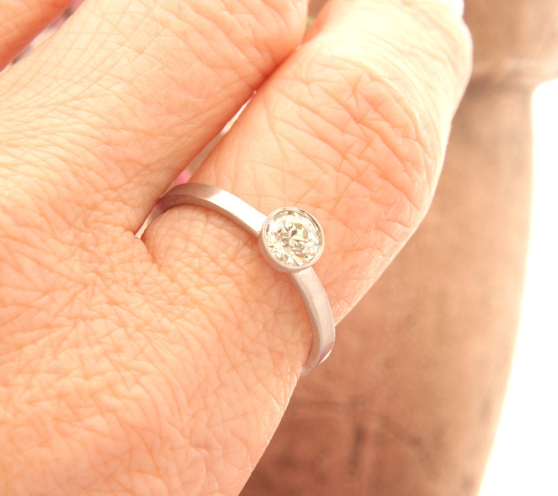 Diamond Ring Engagement Diamond Ring One Carat Diamond Gold - Etsy
