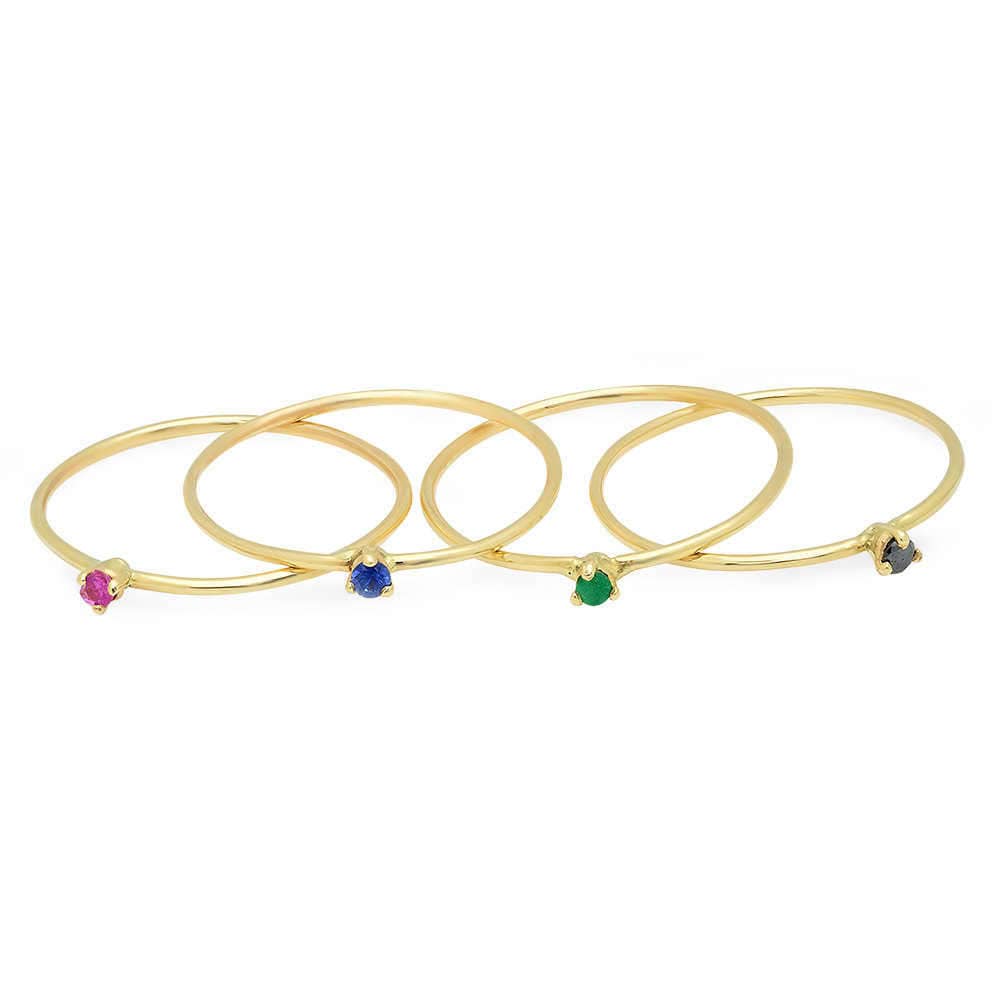 Petite Gold Ring Petite Gemstone Ring Prong Set Ring 14K | Etsy