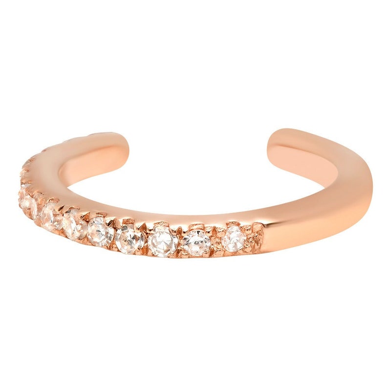 Pave' Diamond Solid Gold Ear Cuff, Pierceless Cartilage Cuff, Hoop ...