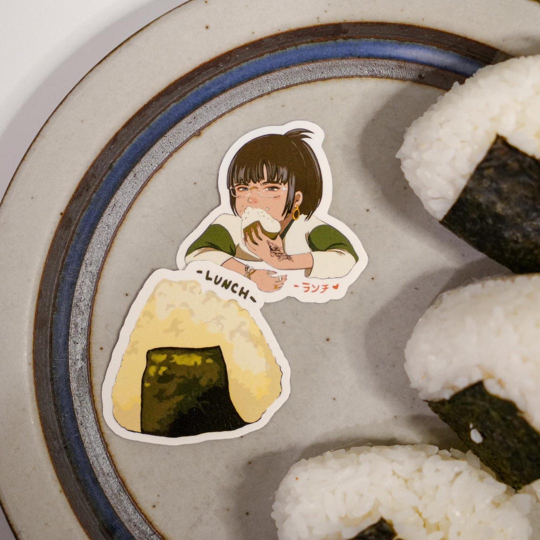 Chihiro Onigiri Vinyl Stickers - Spirited Away & Billie Eilish Inspired ...