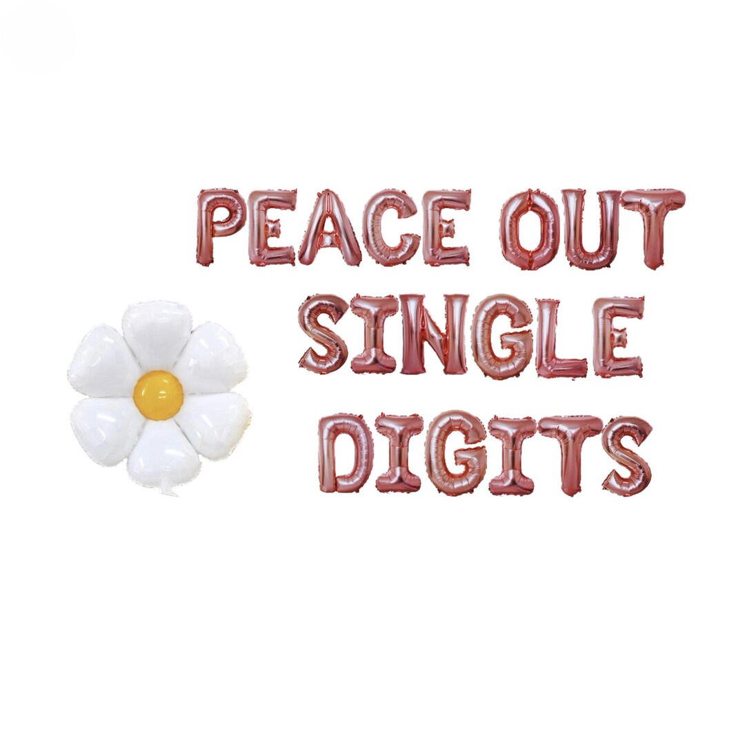 Peace Out Single Digits Banner 16 Inches | 10th Birthday Party Retro ...