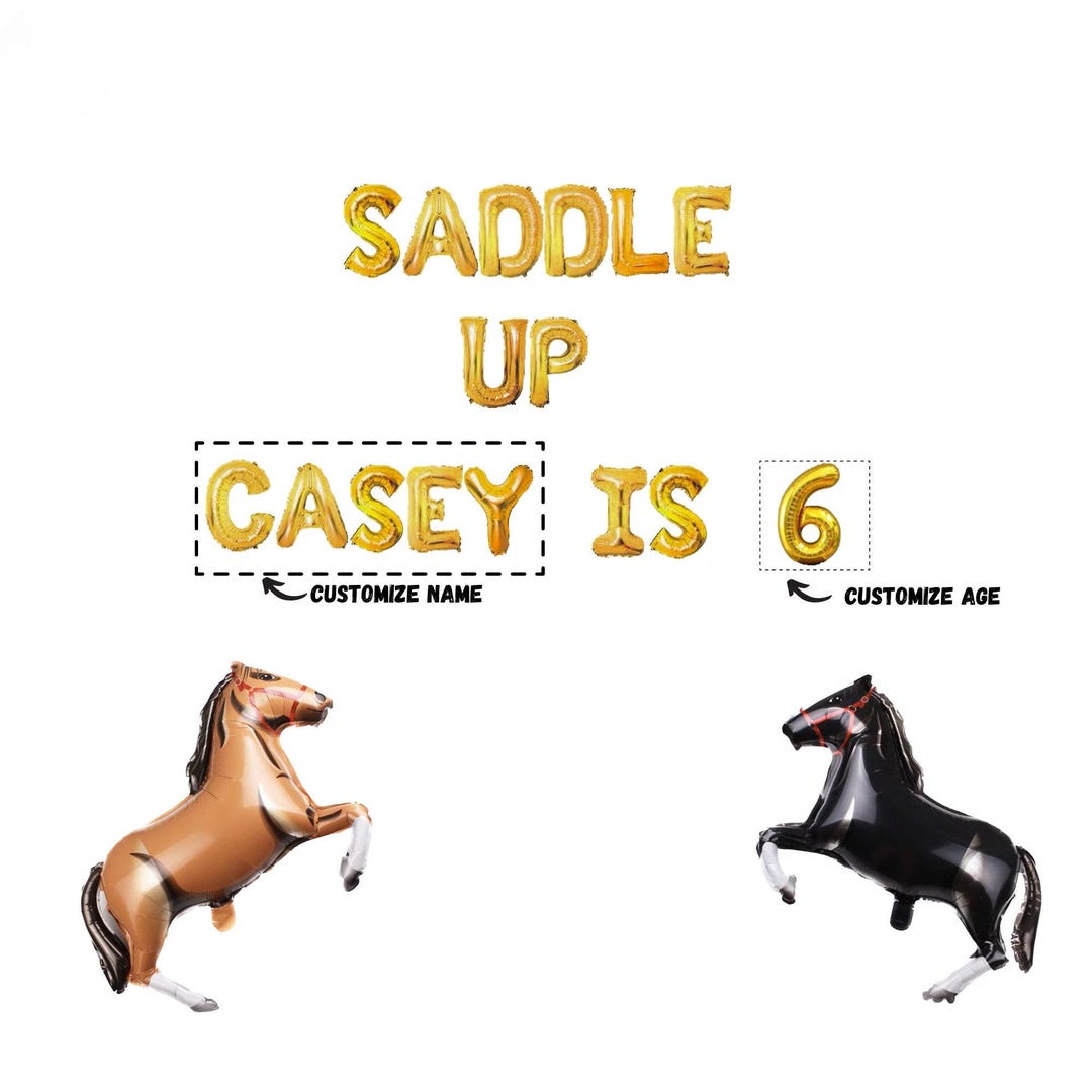 Custom "saddle Up" Horse Birthday Banner: Cowboy Rodeo Party Decor - Etsy