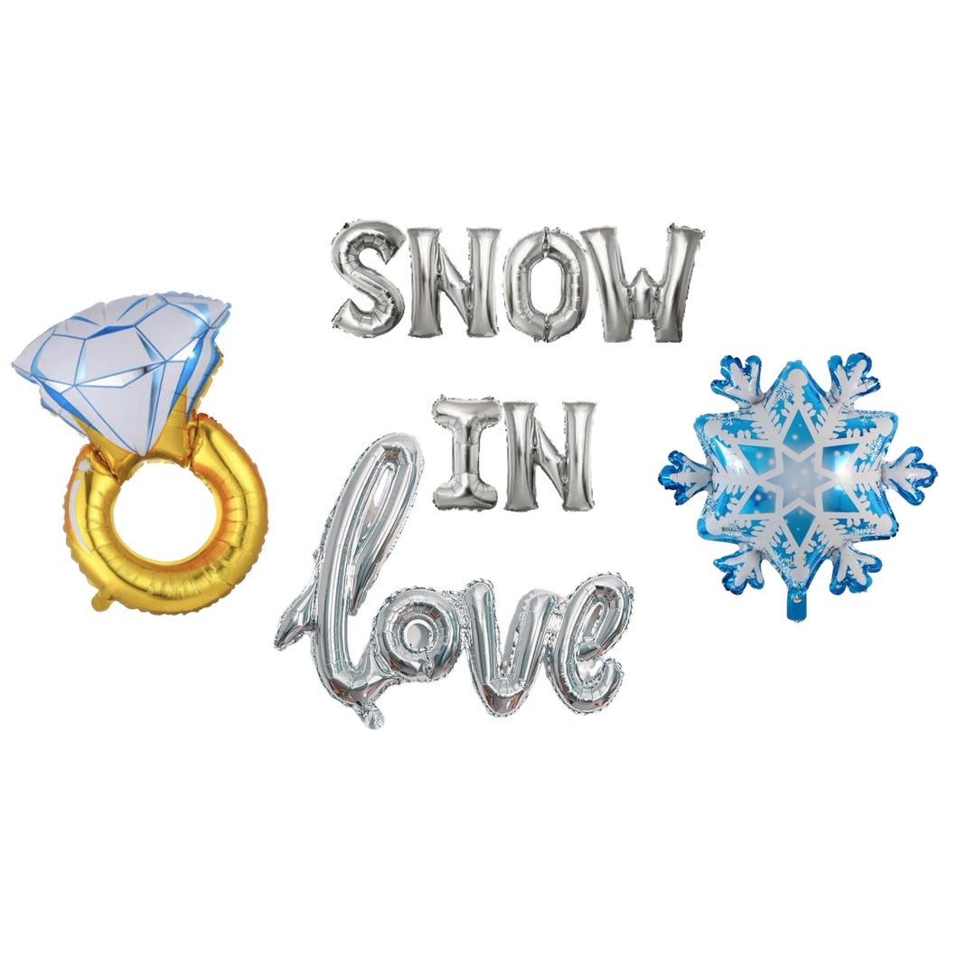 Snow in Love Balloon Banner 16 Inches -winter Bachelorette Party Decor ...