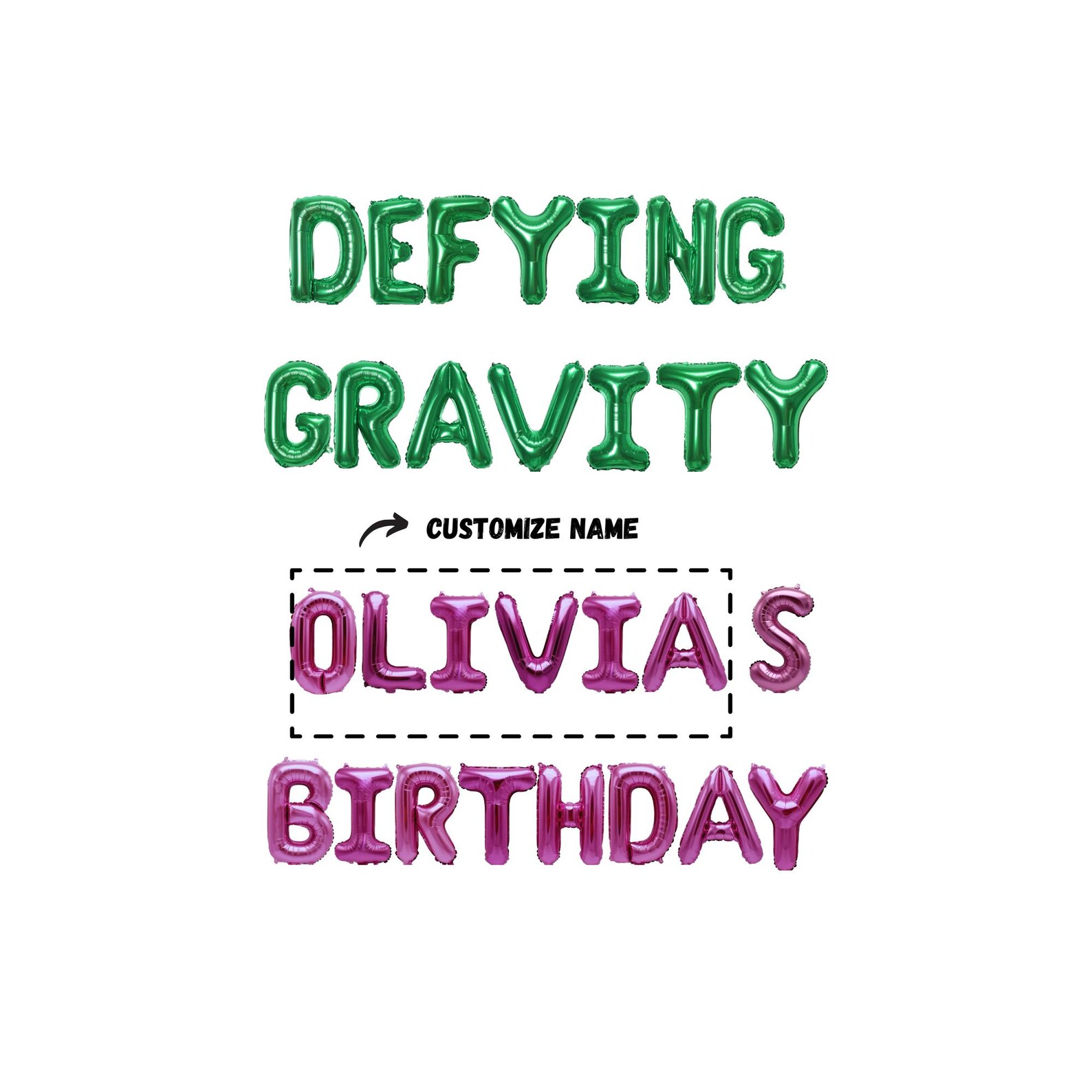 Defying Gravity Birthday Banner: Green & Pink Witch Decor - Etsy