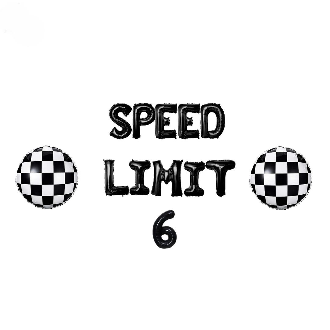 Speed Limit 6 Sixth 6th Birthday Banner 16 Inches | Racing Car Theme ...