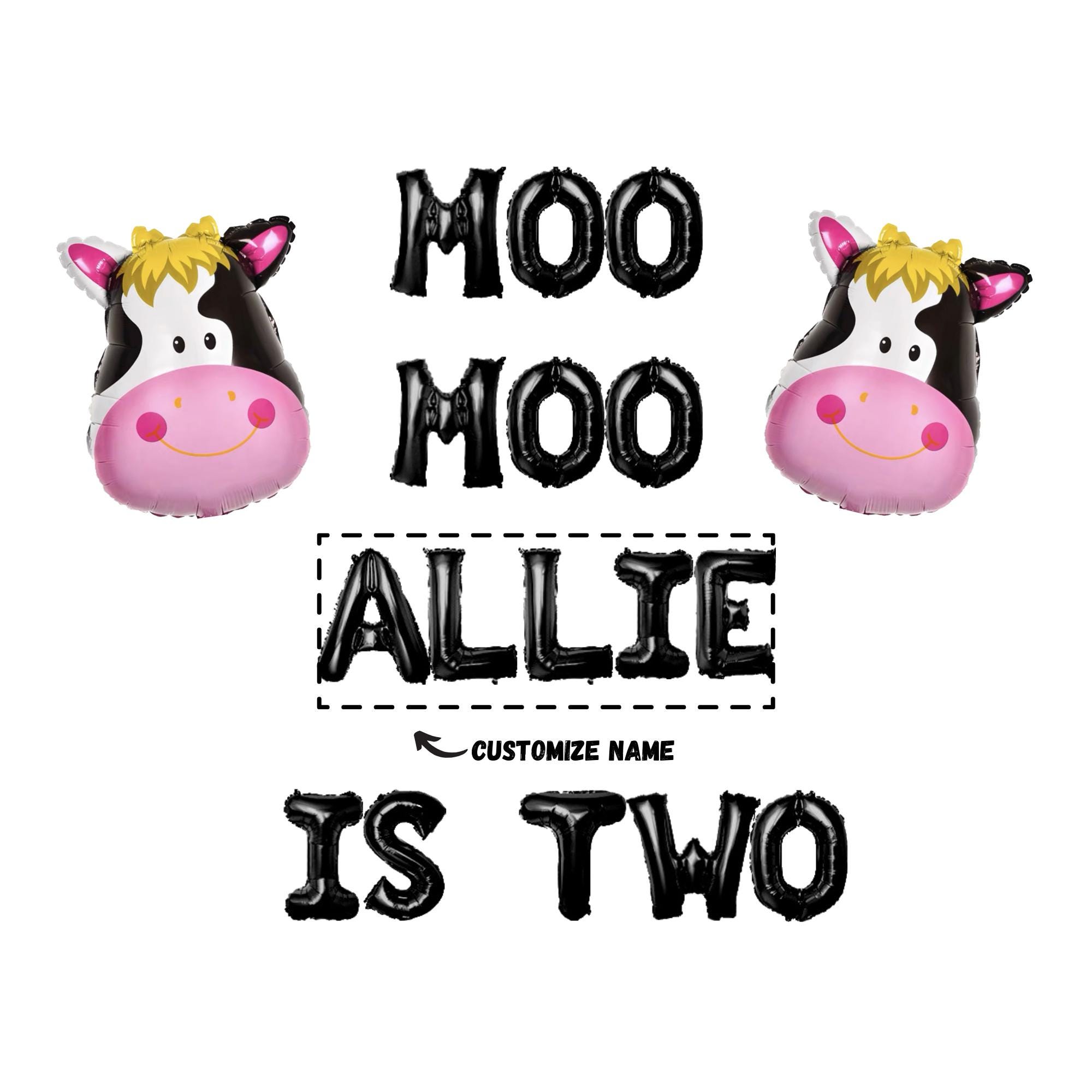 Moo Moo 2nd Birthday Custom Banner 16 Inches Cowgirl Themed 2nd ...