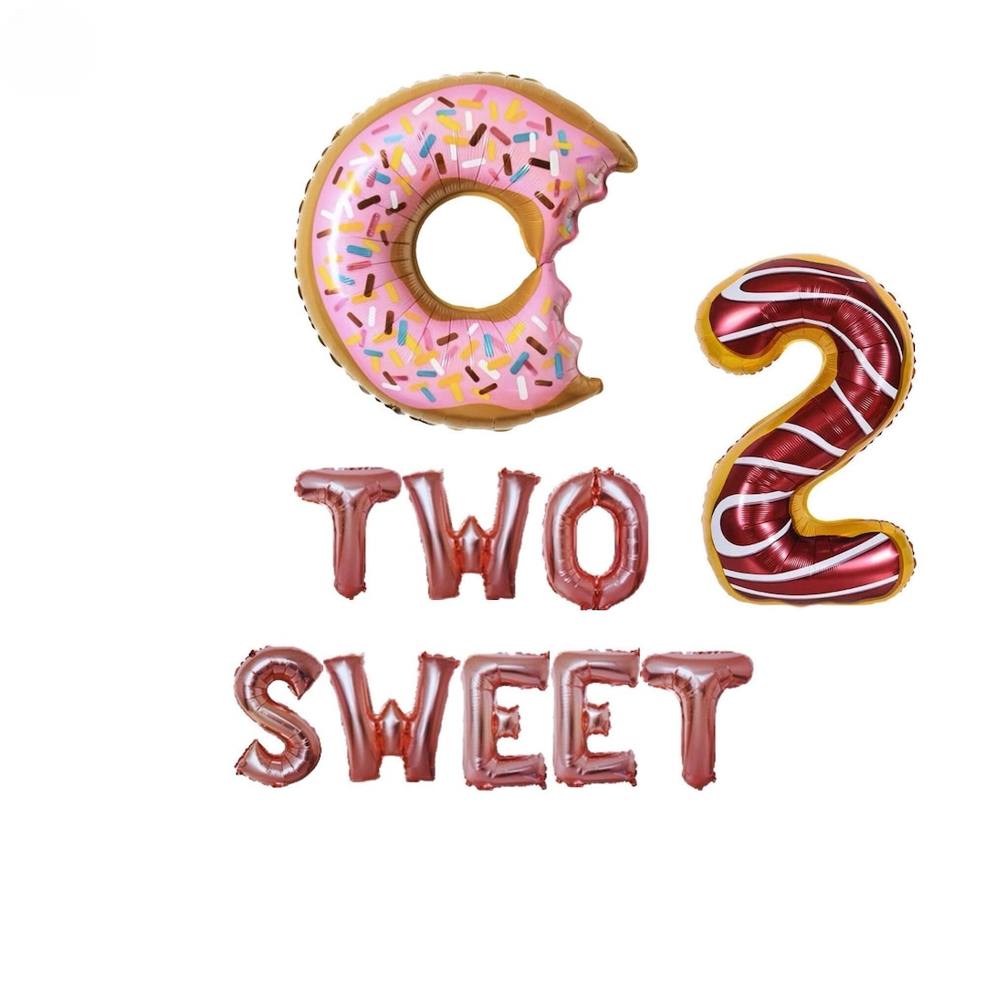 Two Sweet Banner 16 Inches | Donuttheme 2nd Birthday Party Sweet Two ...