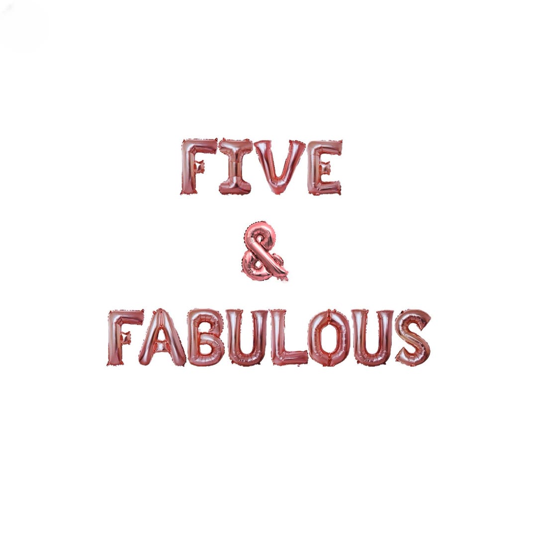 Five & Fabulous Banner 16 Inches | 5th Birthday Party Girly Glam 5th ...