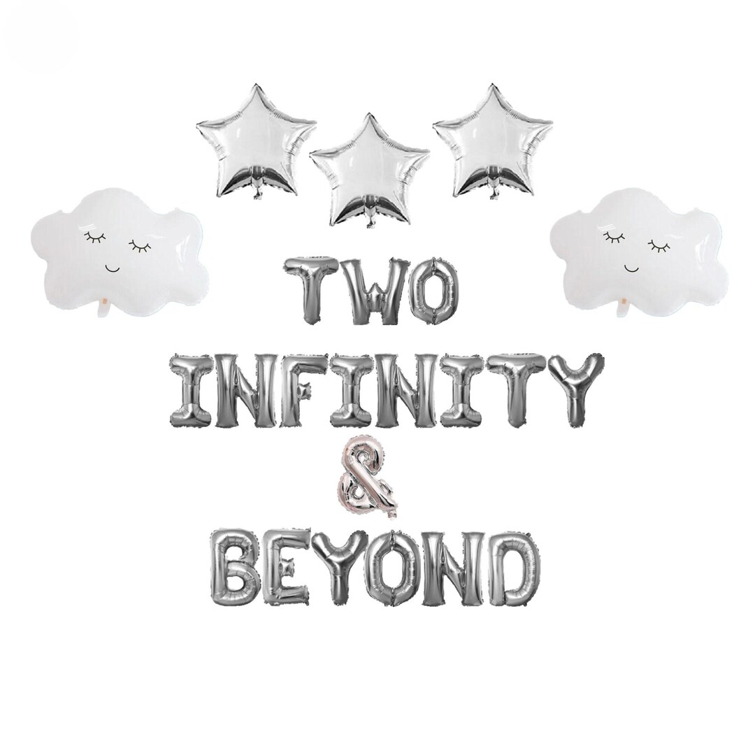Two Infinity & Beyond Banner 16 Inches | Toys Theme 2nd Birthday Party ...