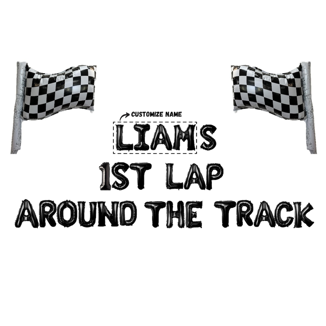 First Lap Around the Track Custom Banner 16 Inches Racing Theme 1st ...