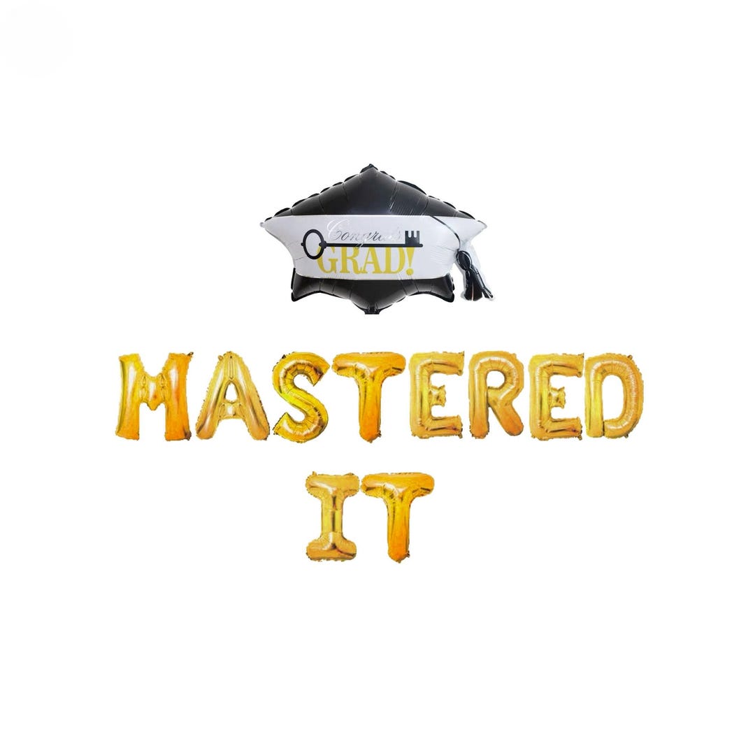 Mastered It Graduation Banner 16 Inches | Master Graduation Party Class ...
