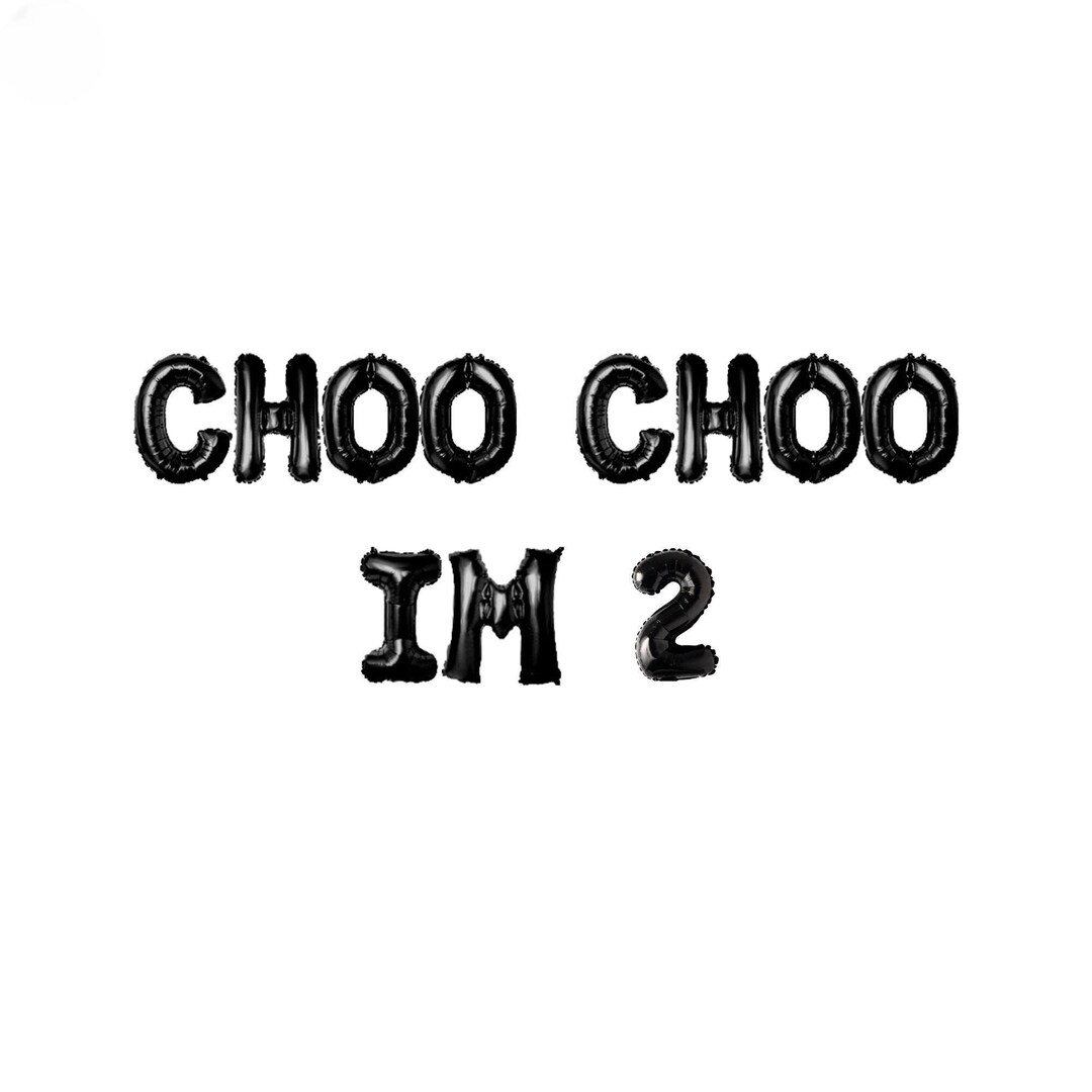 Choo Choo Im 2 Train Themed 2nd Birthday Banner 16 Inches | Train ...