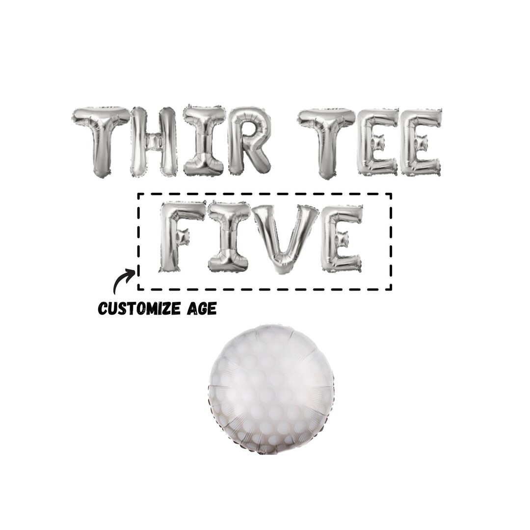 Custom 30th 35th Birthday Golf Banner 16 Inches | Thirtee Five Golf ...