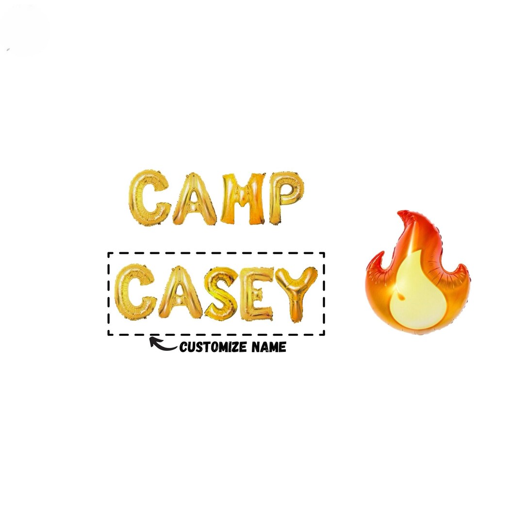 Camp Custom Banner 16 Inches | Camping Theme Birthday Bach Party ...