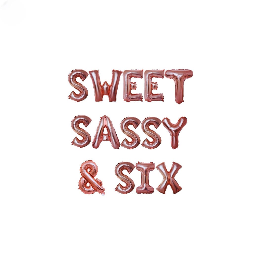 Sweet Sassy & Six 6th Birthday Banner 16 Inches | 6th Birthday Party ...