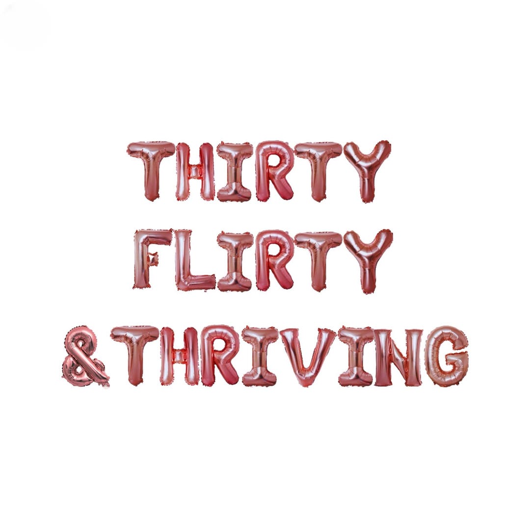 Thirty Flirty & Thriving Banner: 30th Birthday Party Decor - Etsy