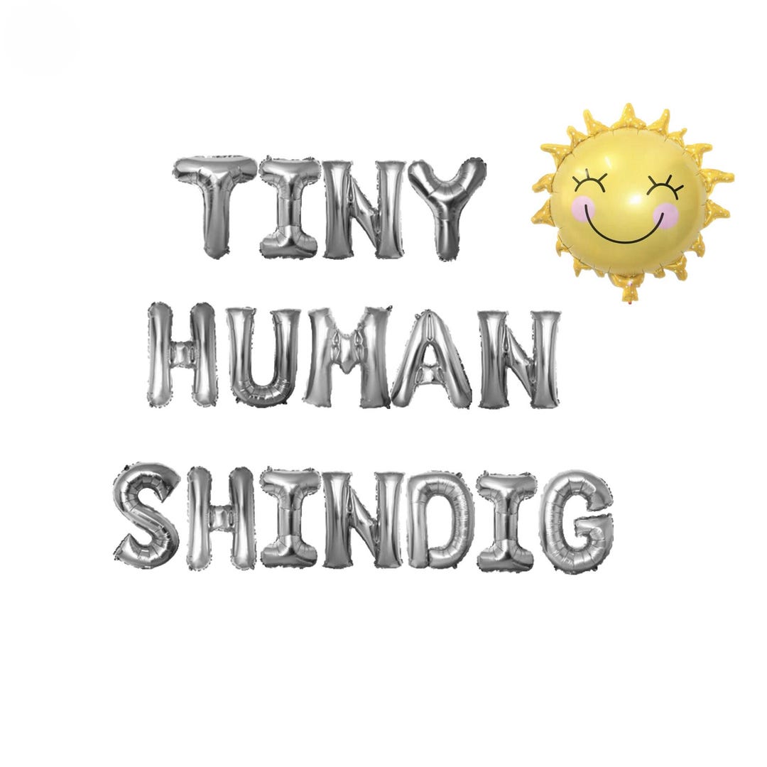 Tiny Human Shindig Banner 16 Inches | Tiny Humantheme Baby Shower Funny ...