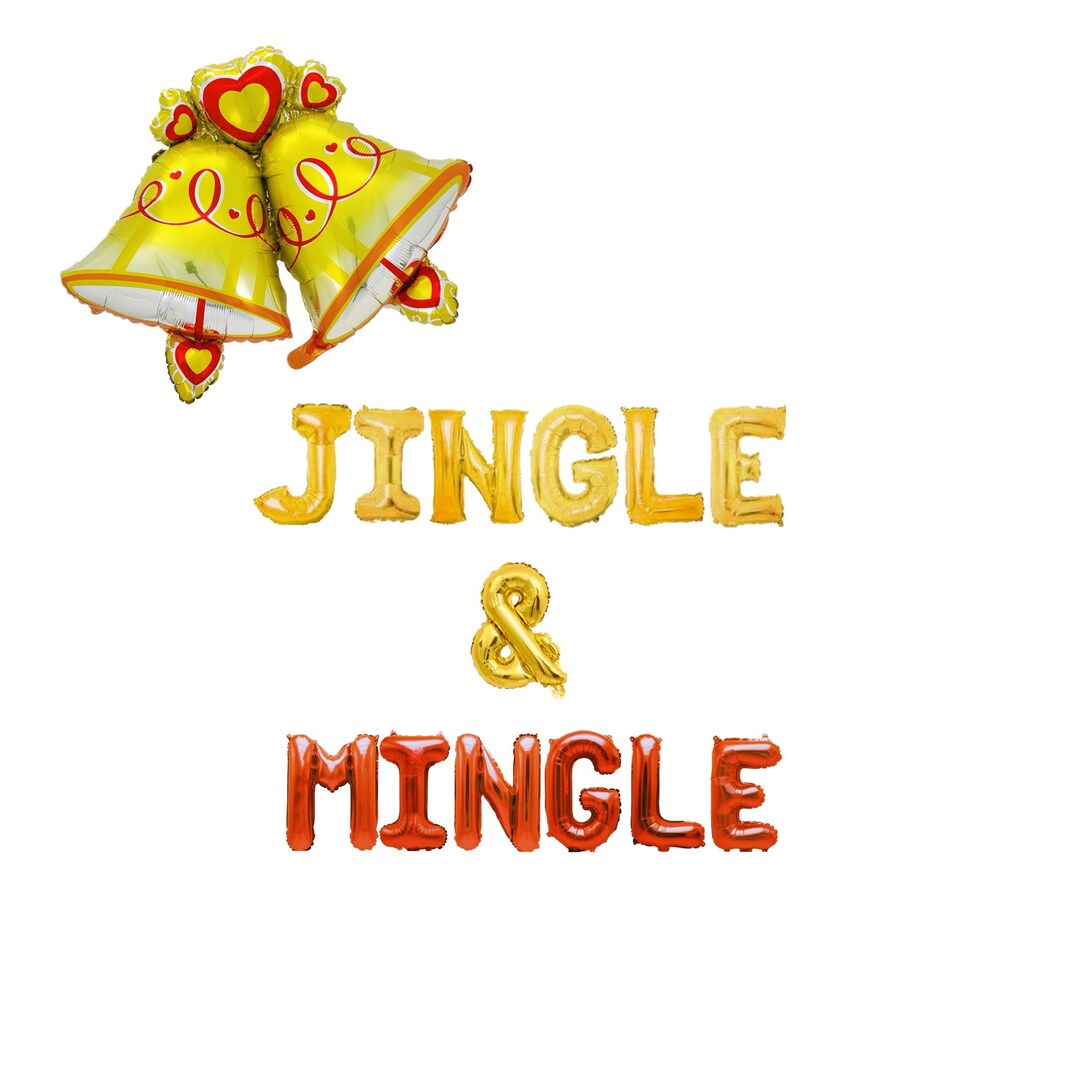 Jingle & Mingle Christmas Balloon Banner 16 Inches -christmas ...