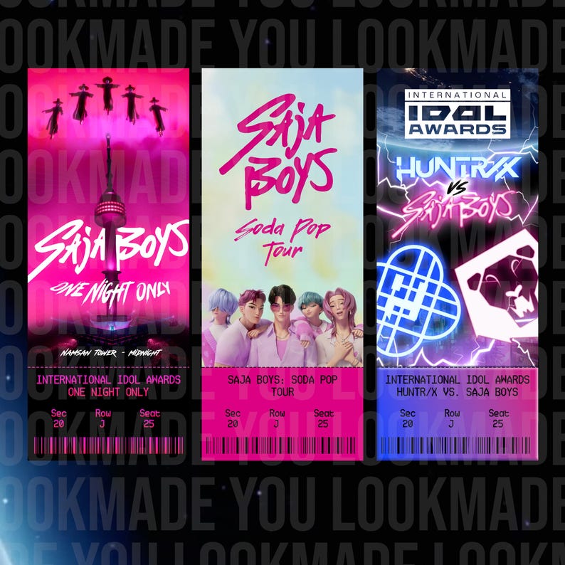 EDITABLE Kpop Demon Hunters Movie-inspired Concert Tickets • SET OF 6 ...