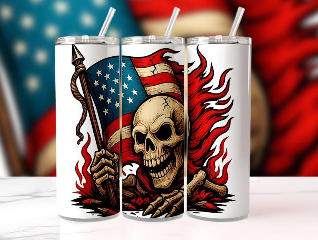 Tattered American Flag Skull PNG, USA Skeleton Man Clipart, Patriotic ...