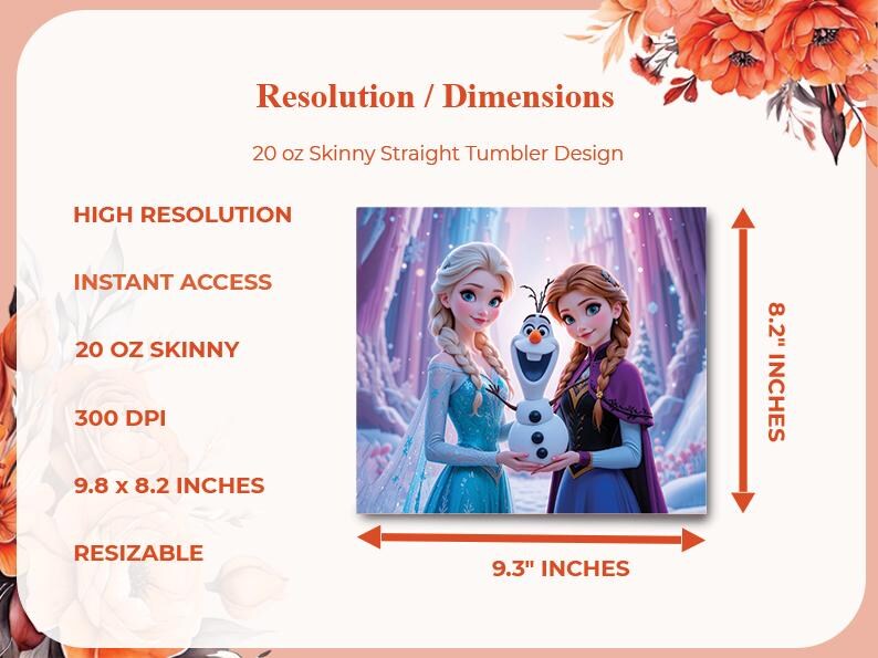 Elsa and Anna Frozen Tumbler Wrap PNG | Watercolor Splash 20oz Sublimation Design | Digital ...