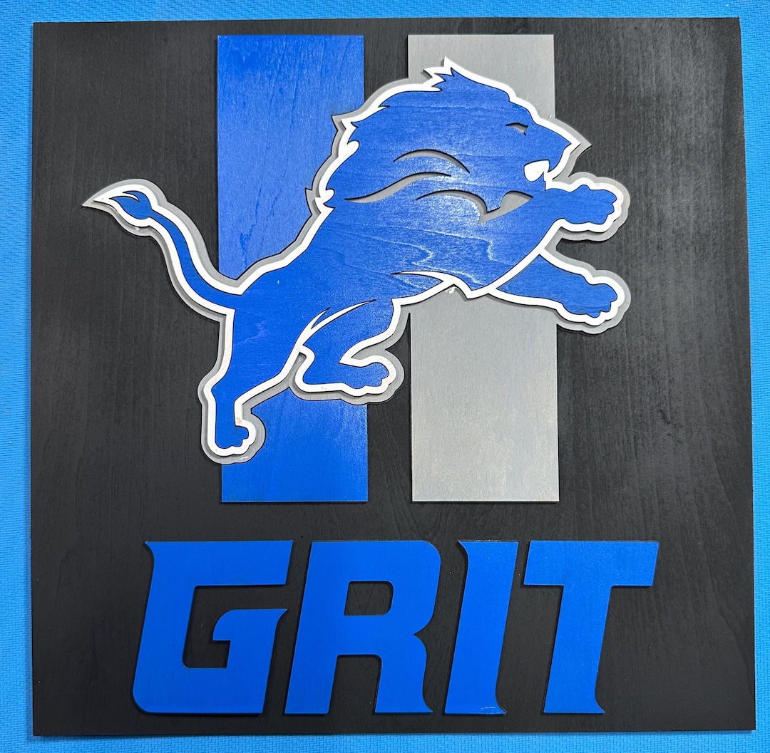 Detroit Lions Grit Sign | Wooden Wall Art | Sports Sign | Sports Wall ...