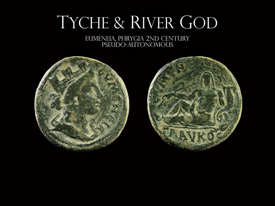 Real Ancient Roman Coin - Tyche & River God 2nd Century - Etsy
