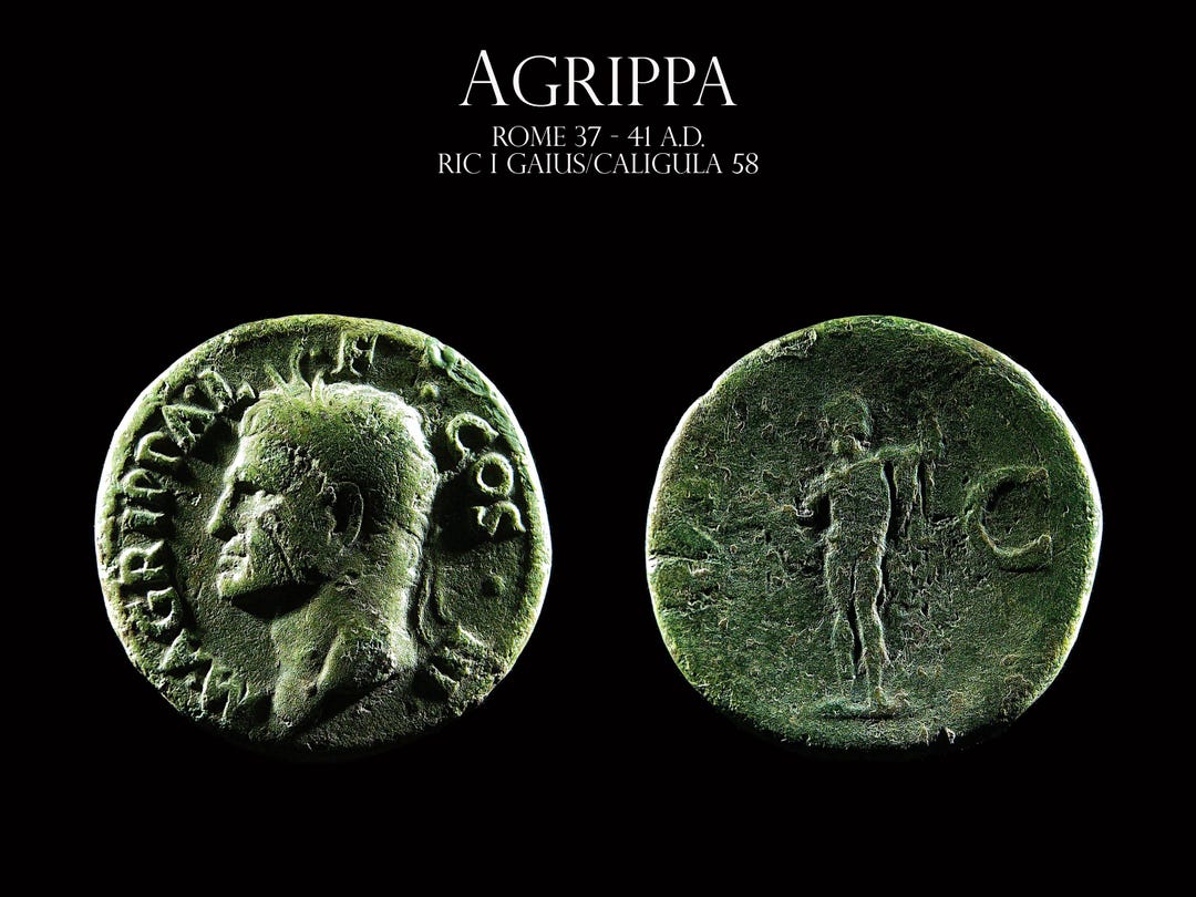 Roman Agrippa as Minted in Rome 37 - 41 A.D. - Etsy