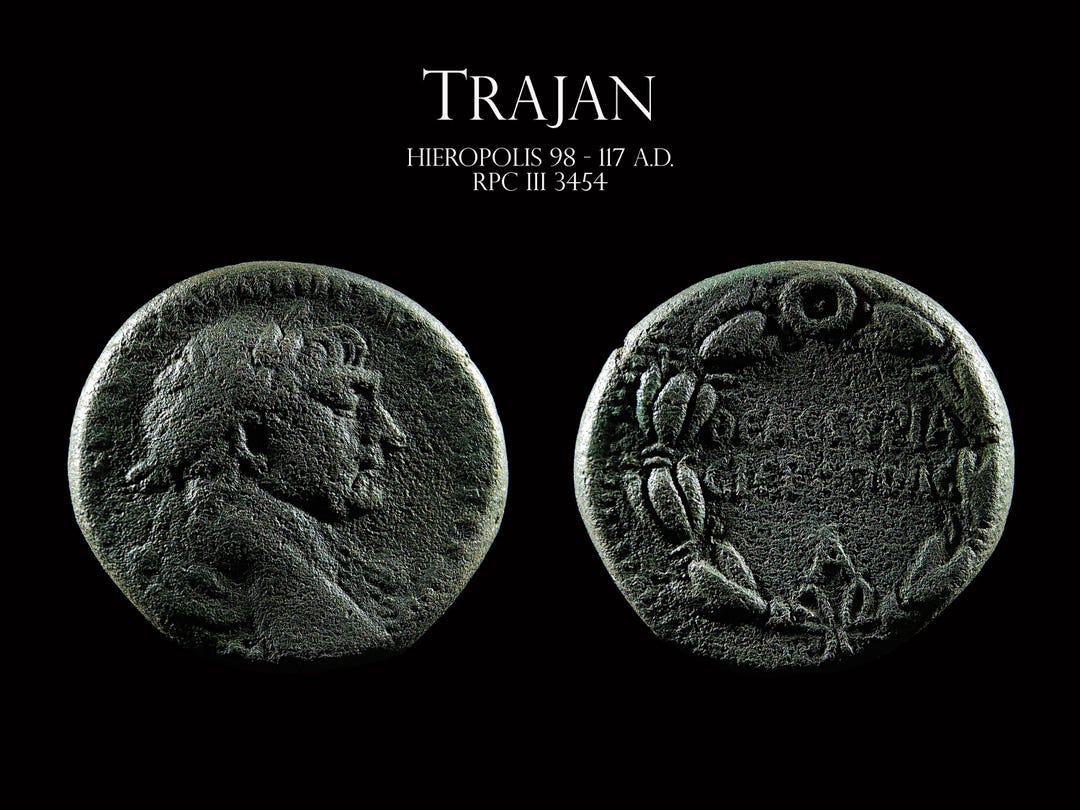 Real Ancient Roman Coin - Trajan Hieropolis 98 - 117 A.D. - Etsy