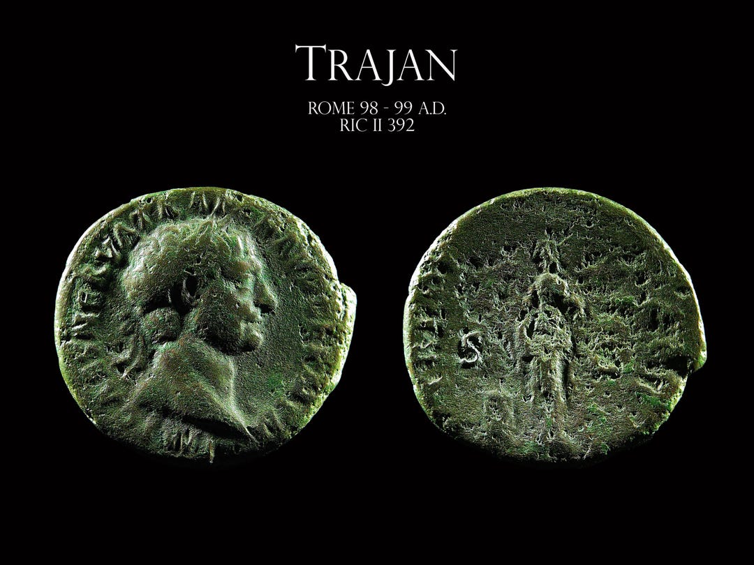 Real Ancient Roman Coin - Trajan Rome 98 - 99 A.D. - Etsy