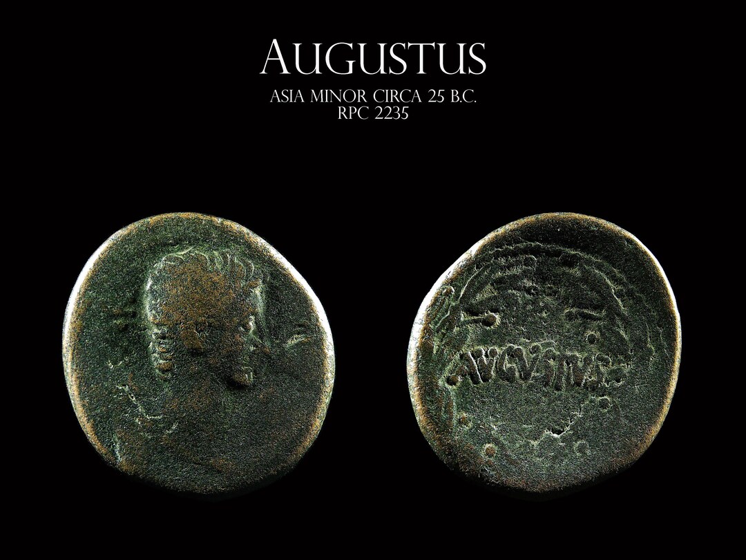 Roman Emperor Augustus Coin Minted in Asia Minor Circa 25 B.C. - Etsy