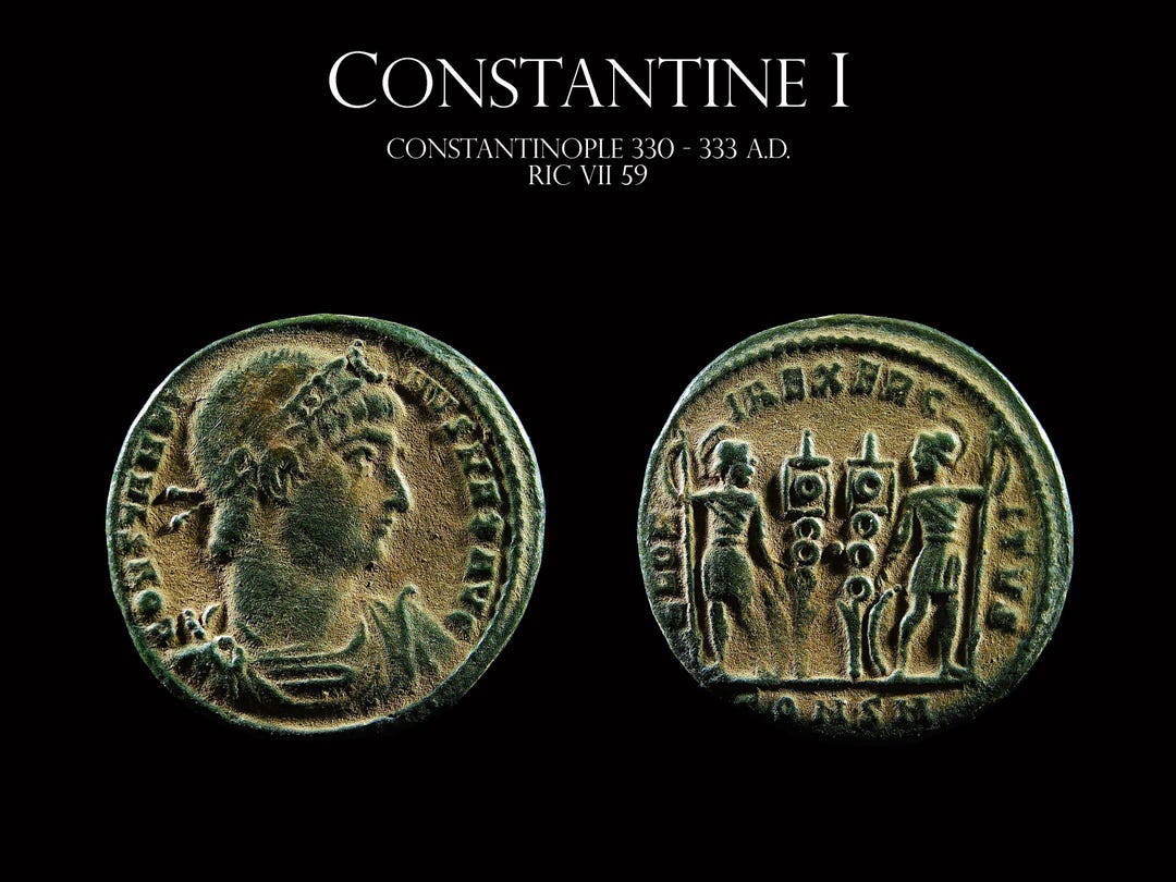 Roman Emperor Constantine I Follis Minted in Constantinople 330 - 333 A ...