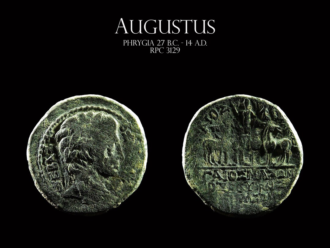 Roman Emperor Augustus Coin Minted in Phrygia 27 B.C. - 14 A.D. - Etsy