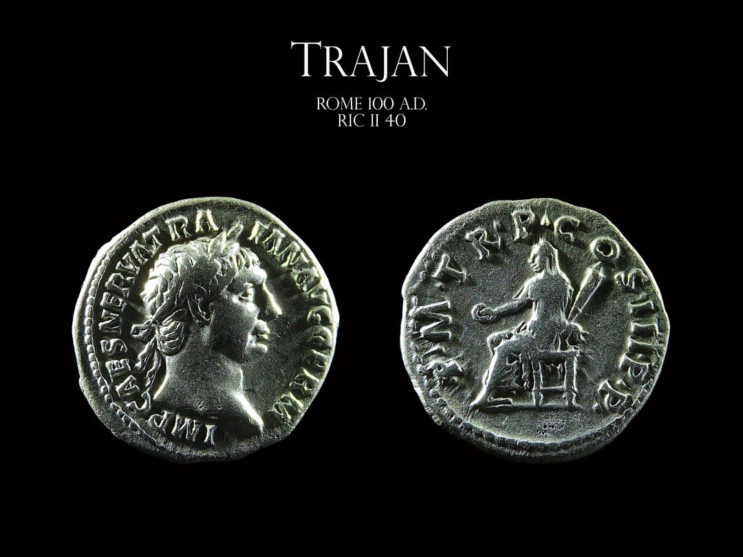 Real Ancient Roman Coin - Trajan Rome 100 A.D. - Etsy