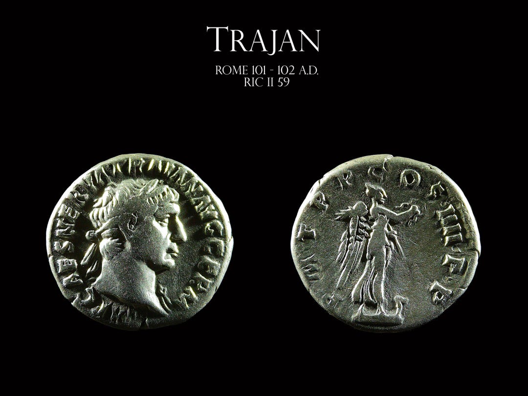 Roman Emperor Trajan AR Denarius Minted Rome 101 - 102 A.D. - Etsy
