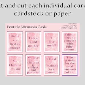 Daily Motivational Affirmation Cards for Moms (printable) - Etsy