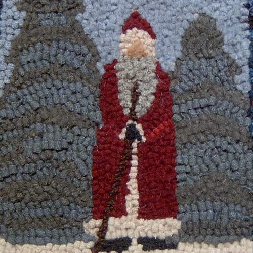 Old Time Santa Primitive Rug Hooking Kit With 8 Cut Wool - Etsy